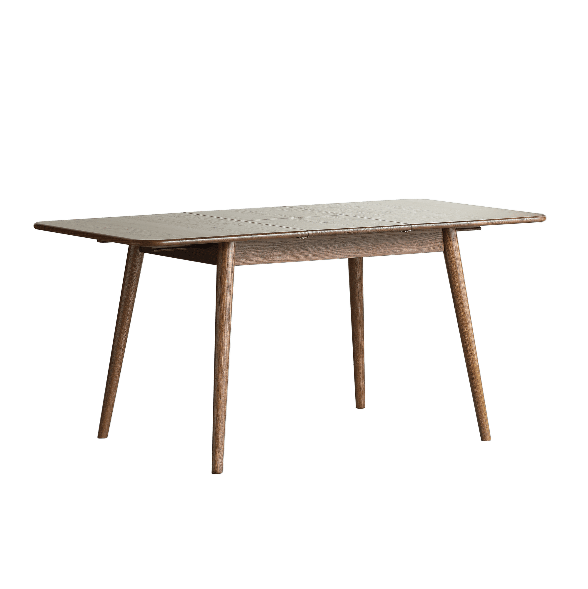 Solid Oak Extendable Dining Table, Walnut, 6-8 Seater, Round Corner ...