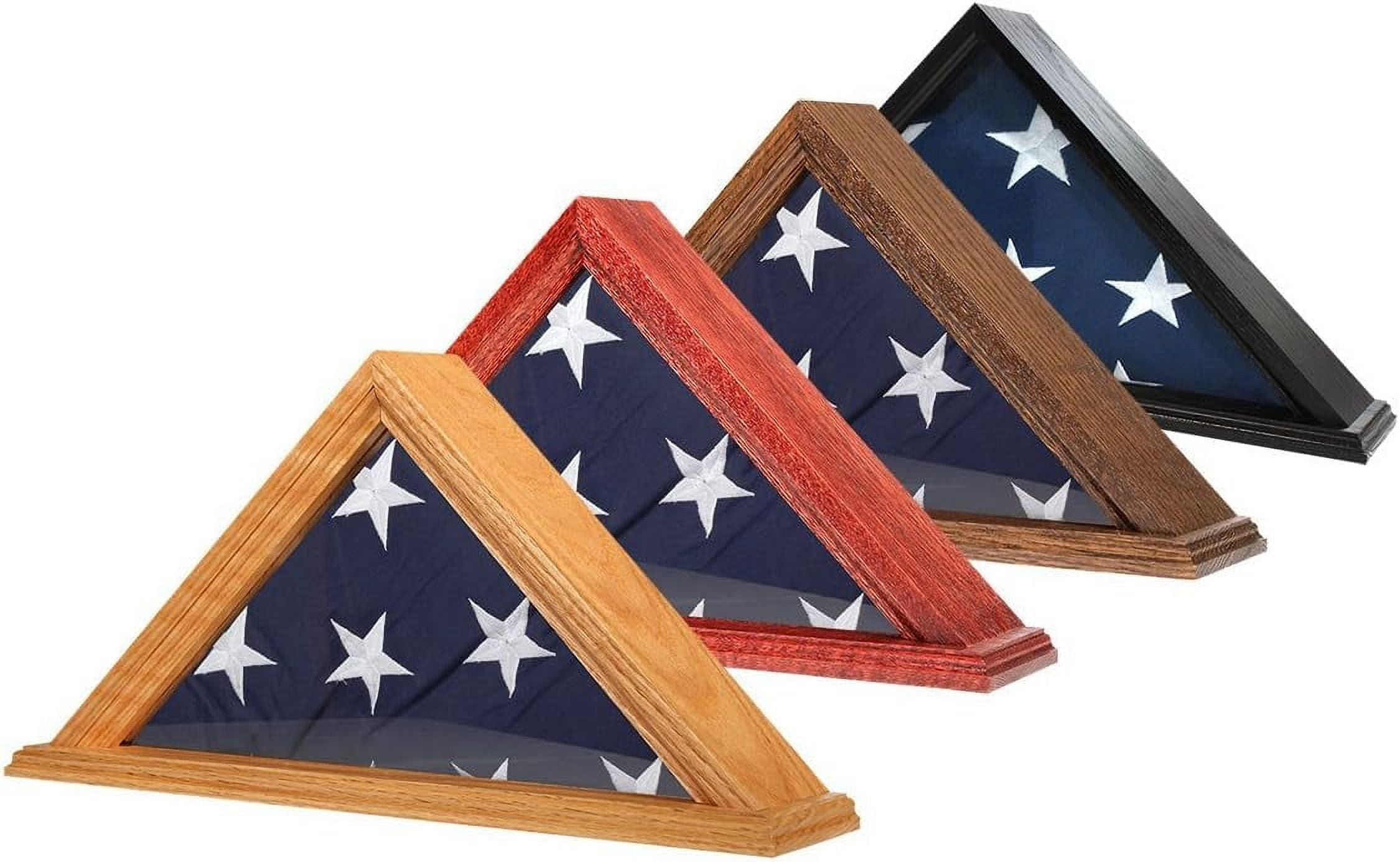 Solid Oak Flag Case for 3' x 5' Flag - US Made Walnut Finish - Walmart.com