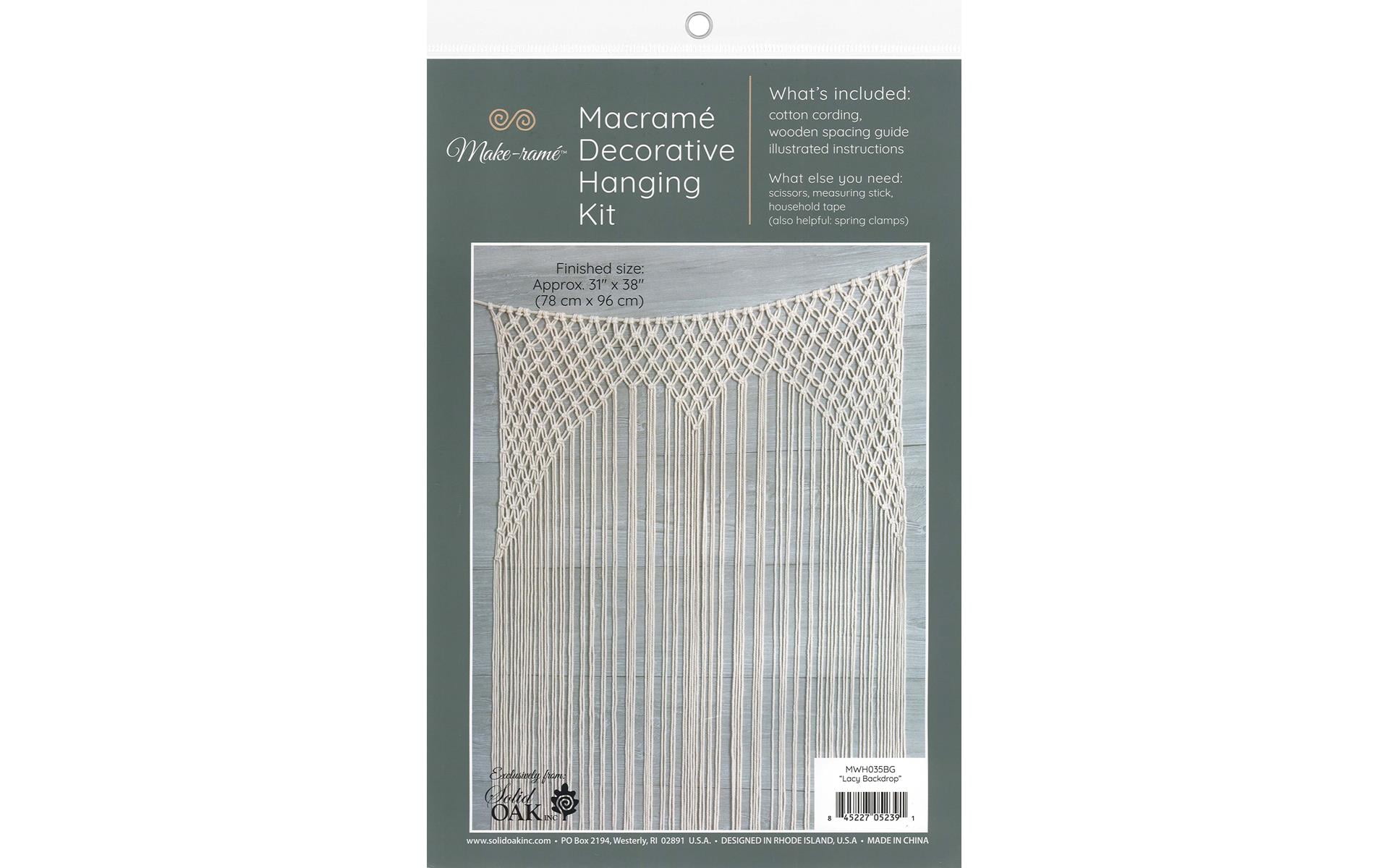 Solid Oak Make-ramé Macramé Wall Hanging Kit - Lacy Backdrop - Walmart.com
