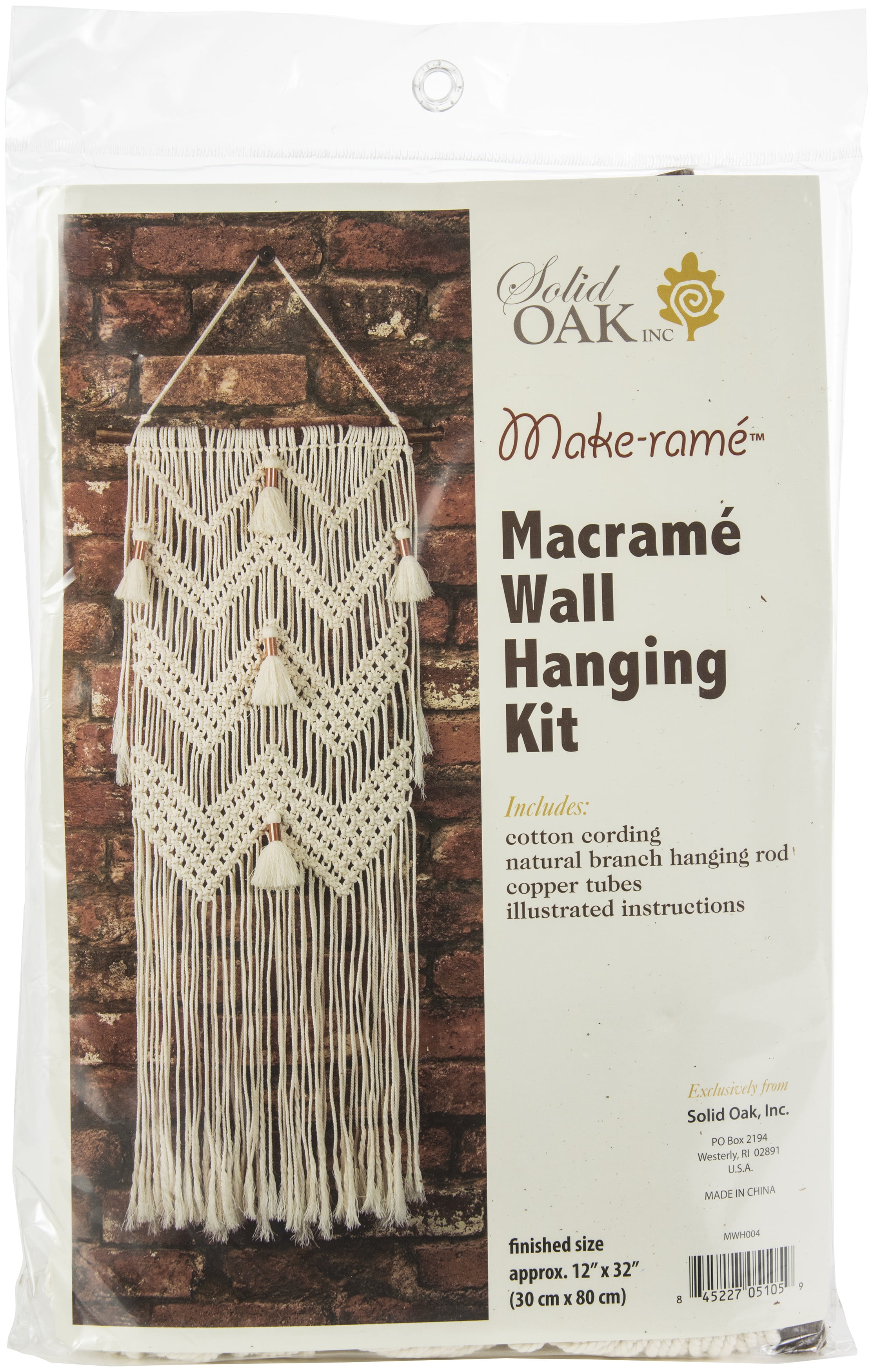 Solid Oak Macrame Wall Hanging Kit-Chevrons & Tassels - Walmart.com