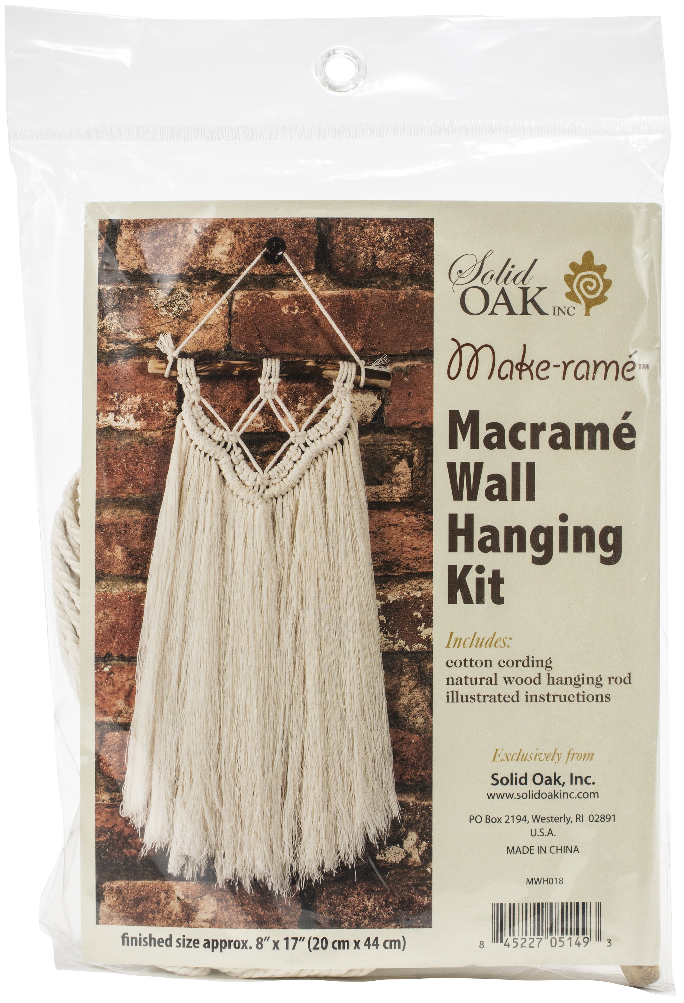 Solid Oak Macrame Wall Hanging Kit-Fringe - Walmart.com