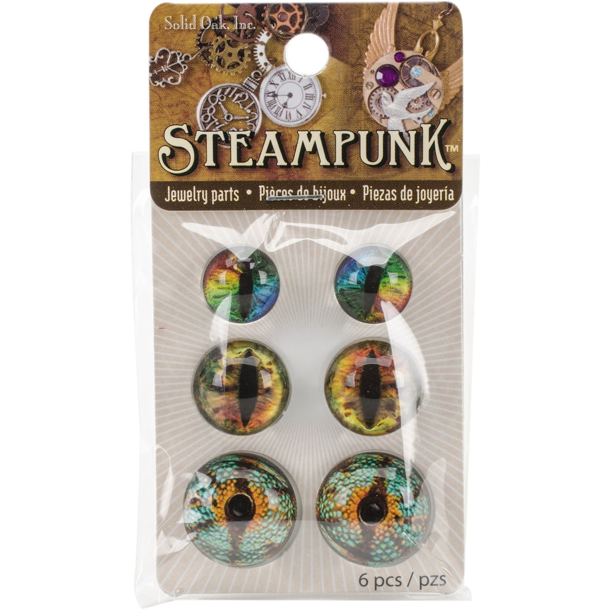 Solid Oak Steampunk Acrylic Accents 6/Pkg-Dragon Eyes Brights - Walmart.com