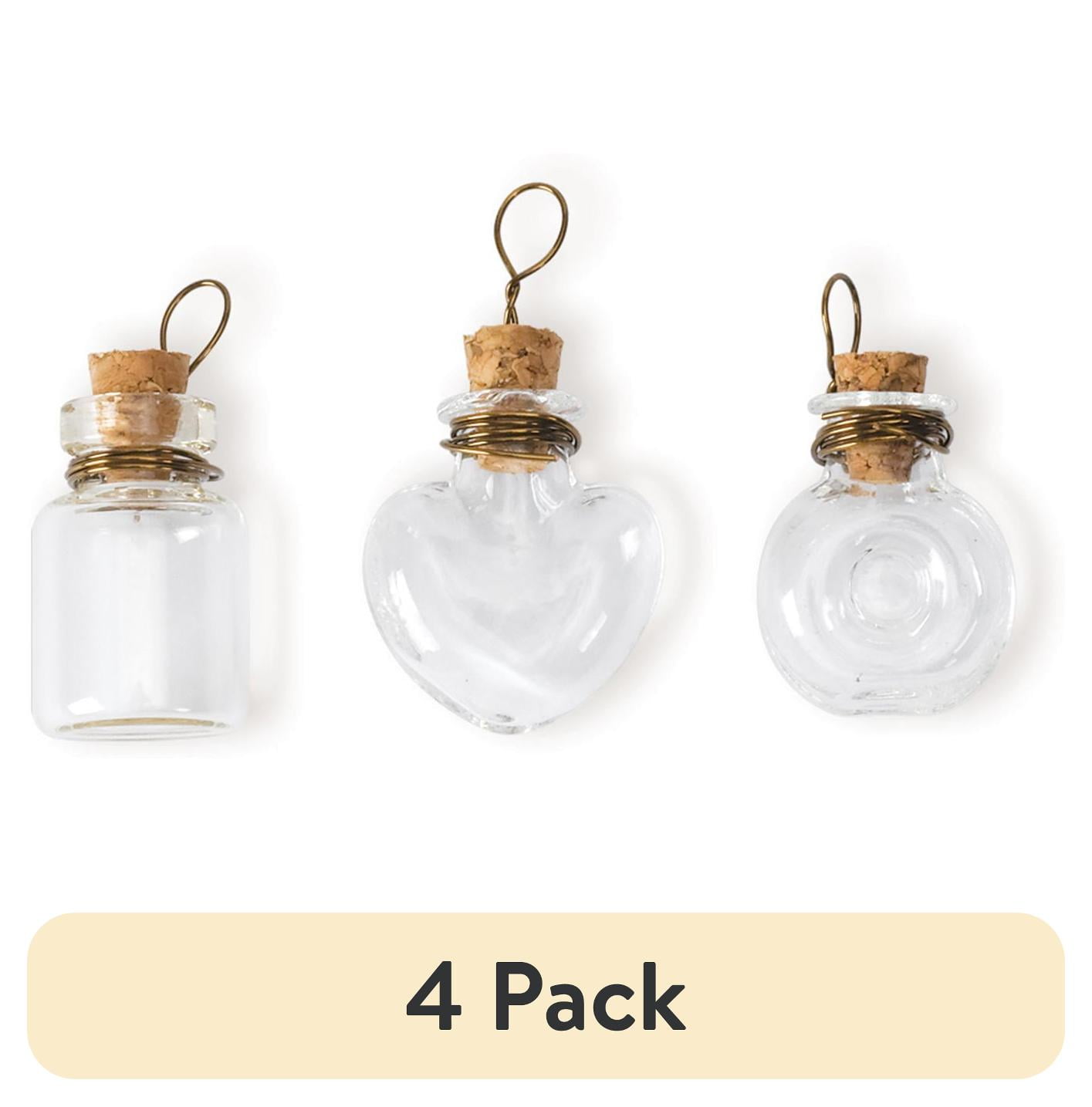 (4 pack) Solid Oak Steampunk Glass Accents 3/Pkg-Fancy Bottles ...