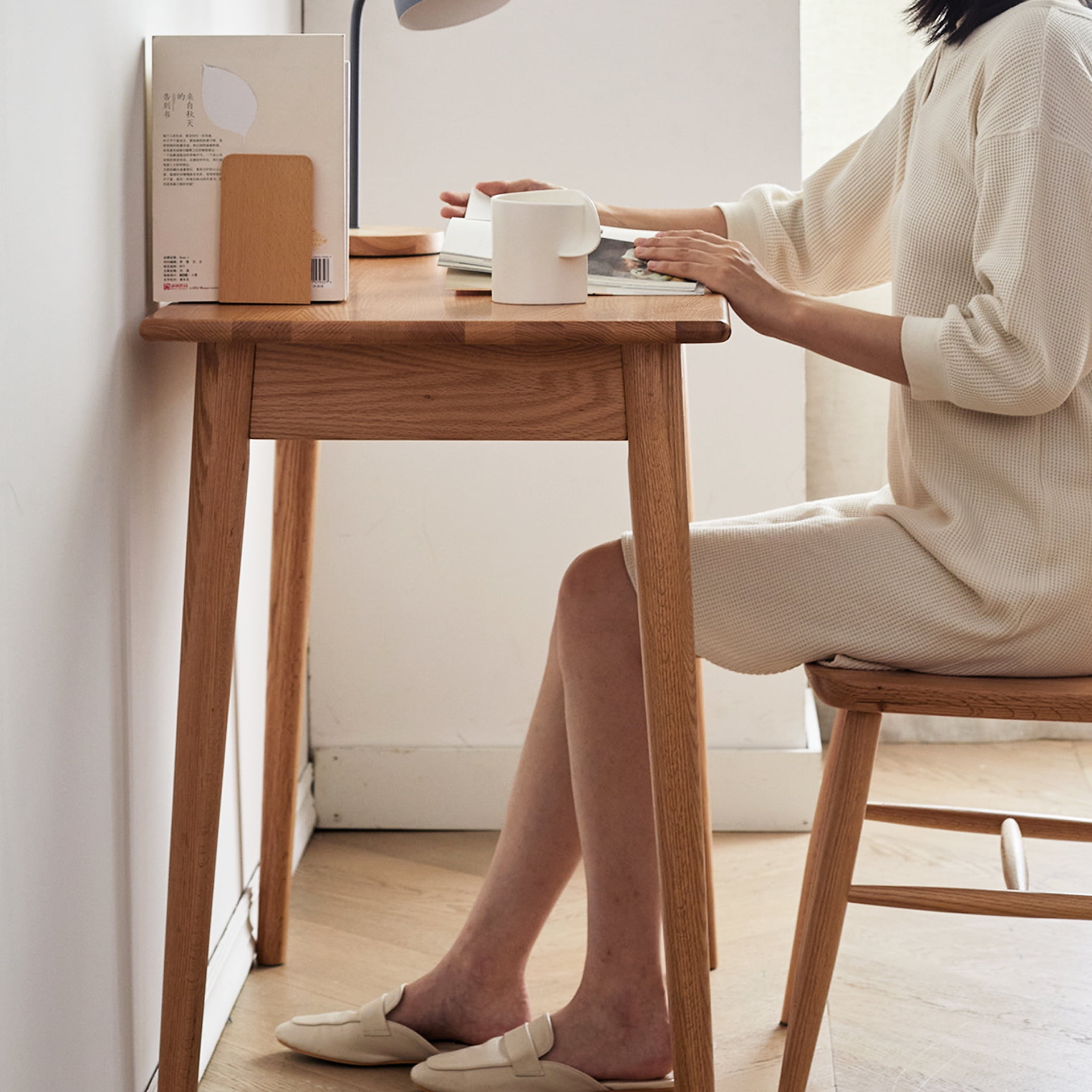 Solid Oak Study Desk - Natural Wood For Academic Excellence Dressing ...