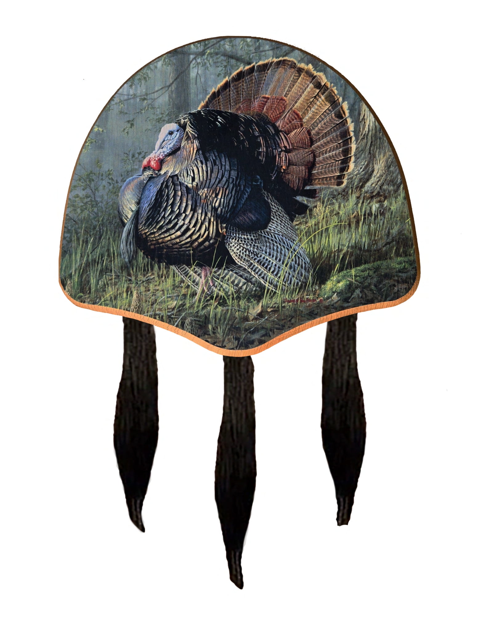 Solid Oak Three (3) Beard Turkey Display Kit with King of Spring Image ...