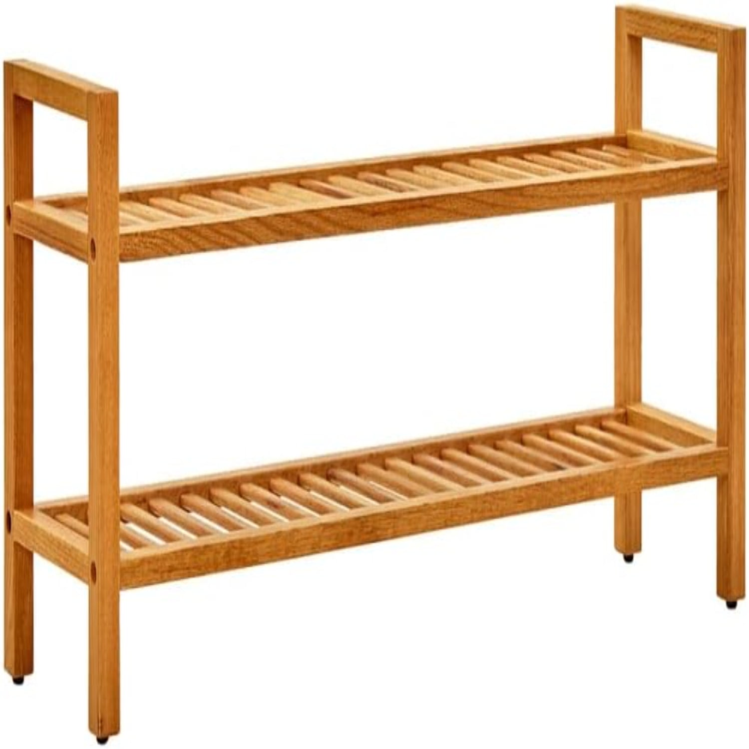 Solid Oak Wood Shoe Rack 19.7"x10.6"x39.4" - Compact 5 Organizer with ...