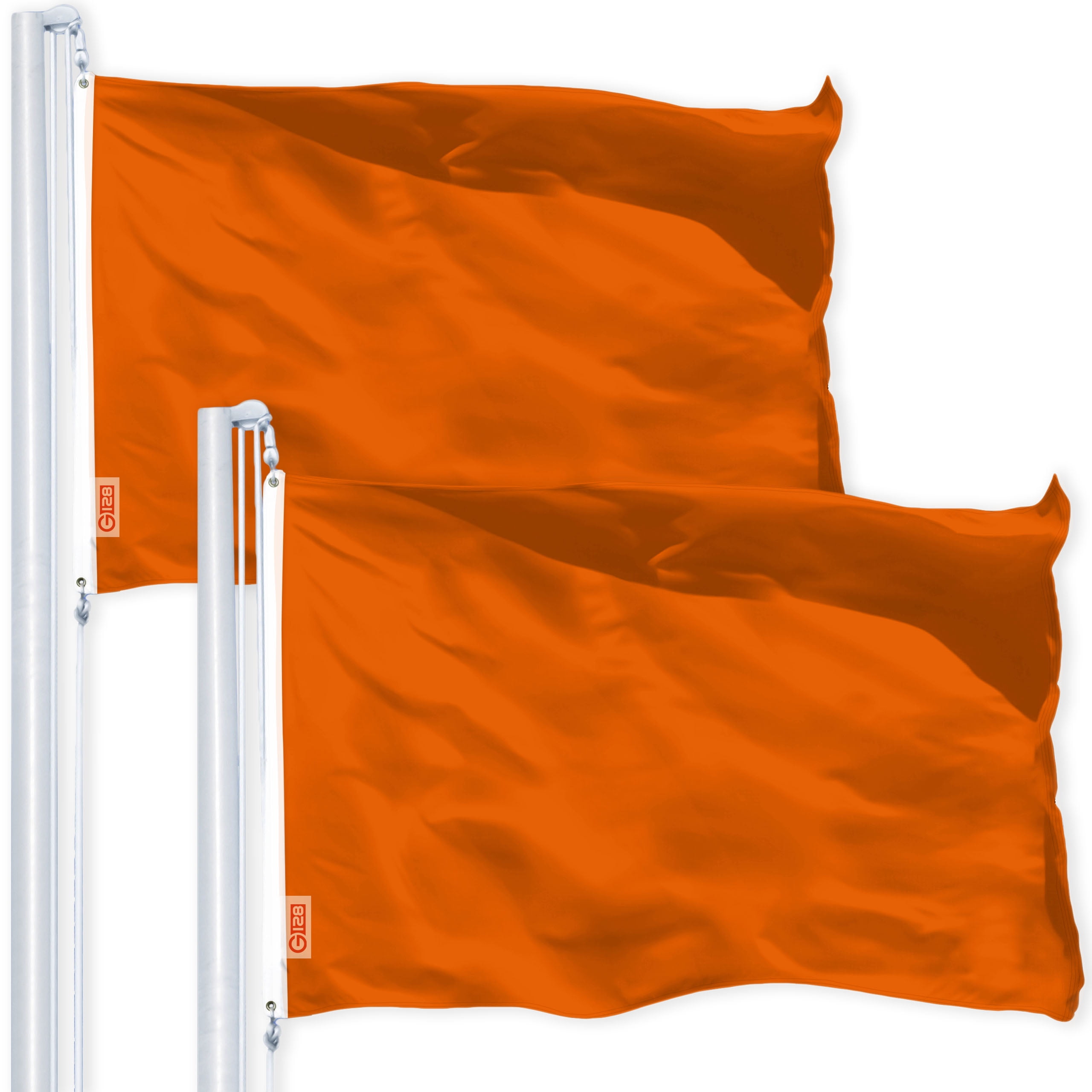 Solid Orange Color Flag 3x5FT 2-Pack Printed 150D Polyester By G128 ...