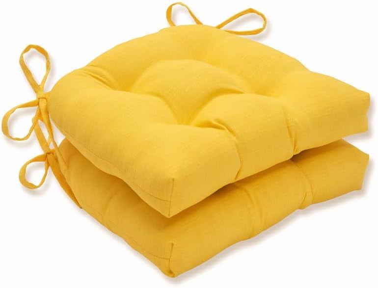 Solid Outdoor Patio Reversible Chair Pad with Ties Weather and Fade ...