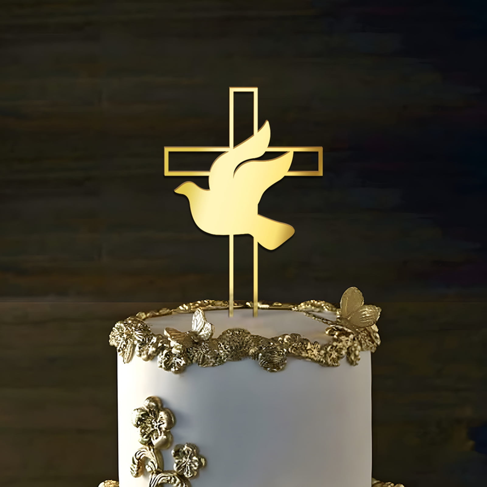 Solid Peace Pigeon Cake Topper Hollow Religious Cross Cake Insert ...