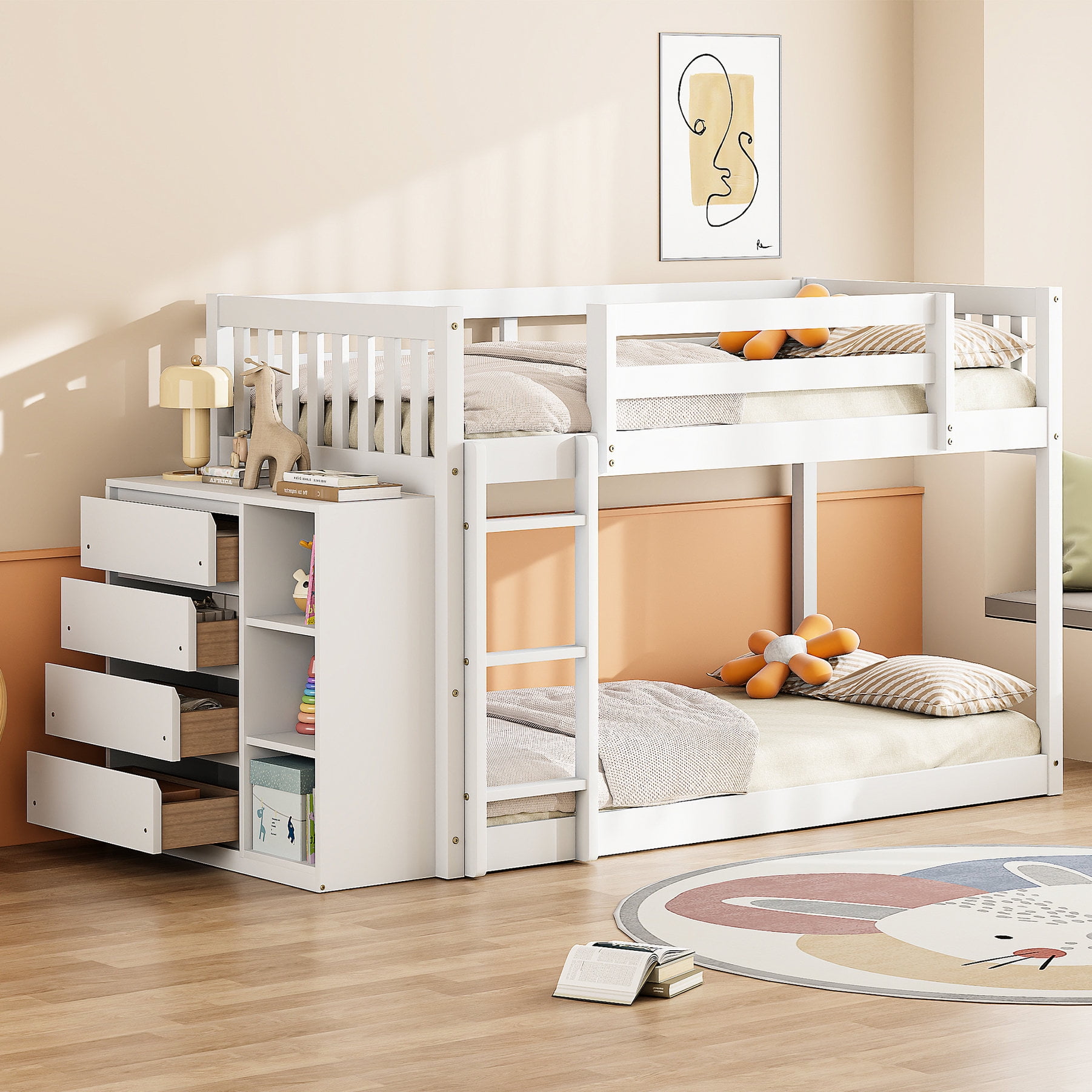 Solid Pine Frame - Adjustable Storage Placement - Small Space ...
