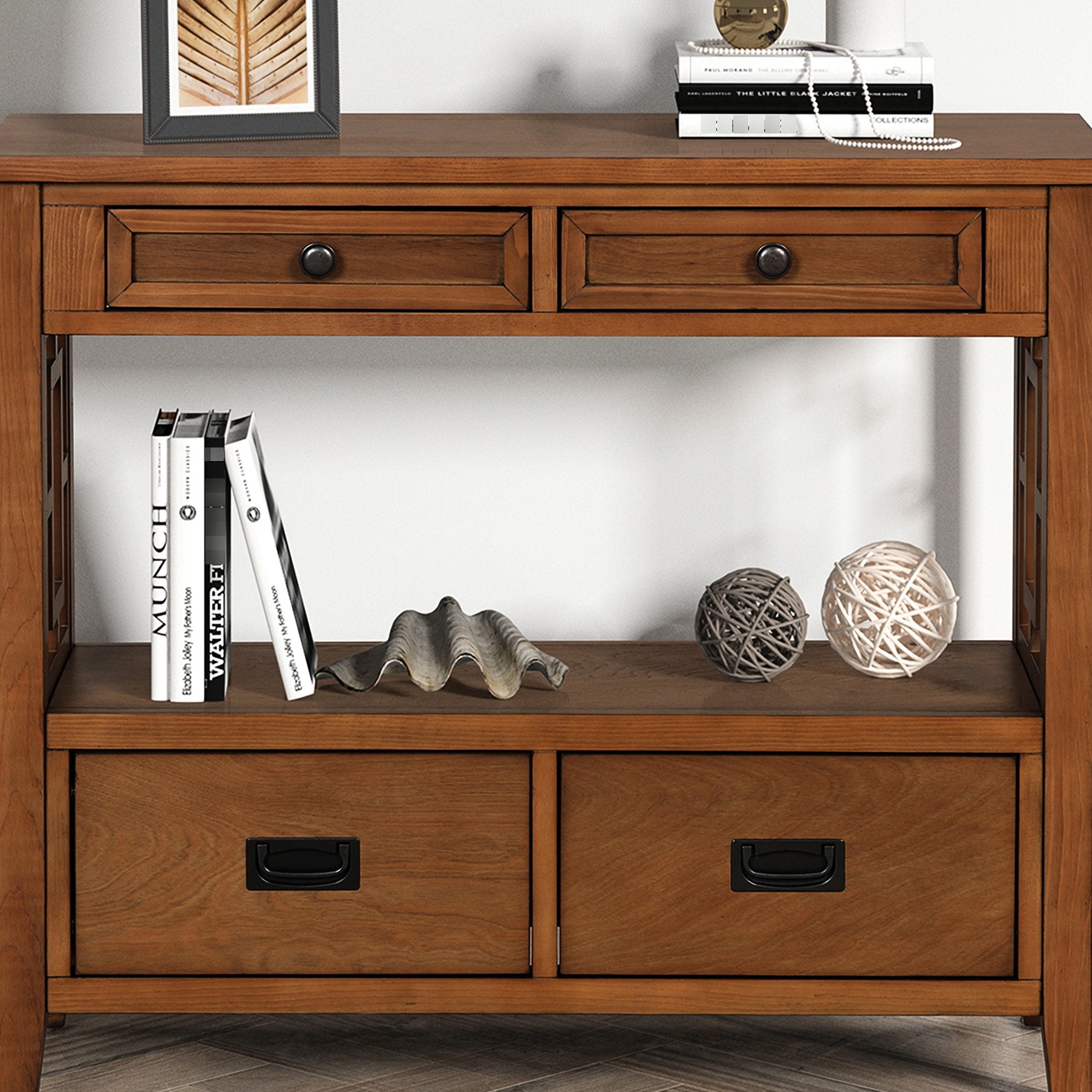 Solid Pine & MDF Build / For Entryway Decor / Console Table with Shelf ...
