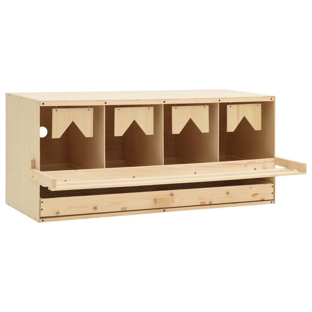 Solid Pine Wood Chicken Laying Nest with 4 Compartments - Spacious ...