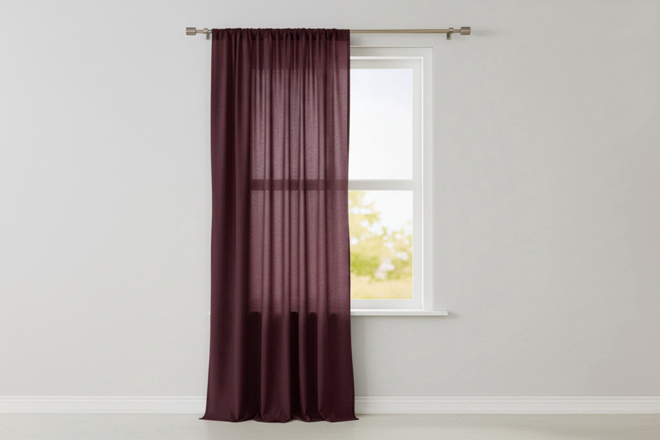 Solid Poplin Window Curtain or Photography Backdrop 58" Wide - Burgundy ...