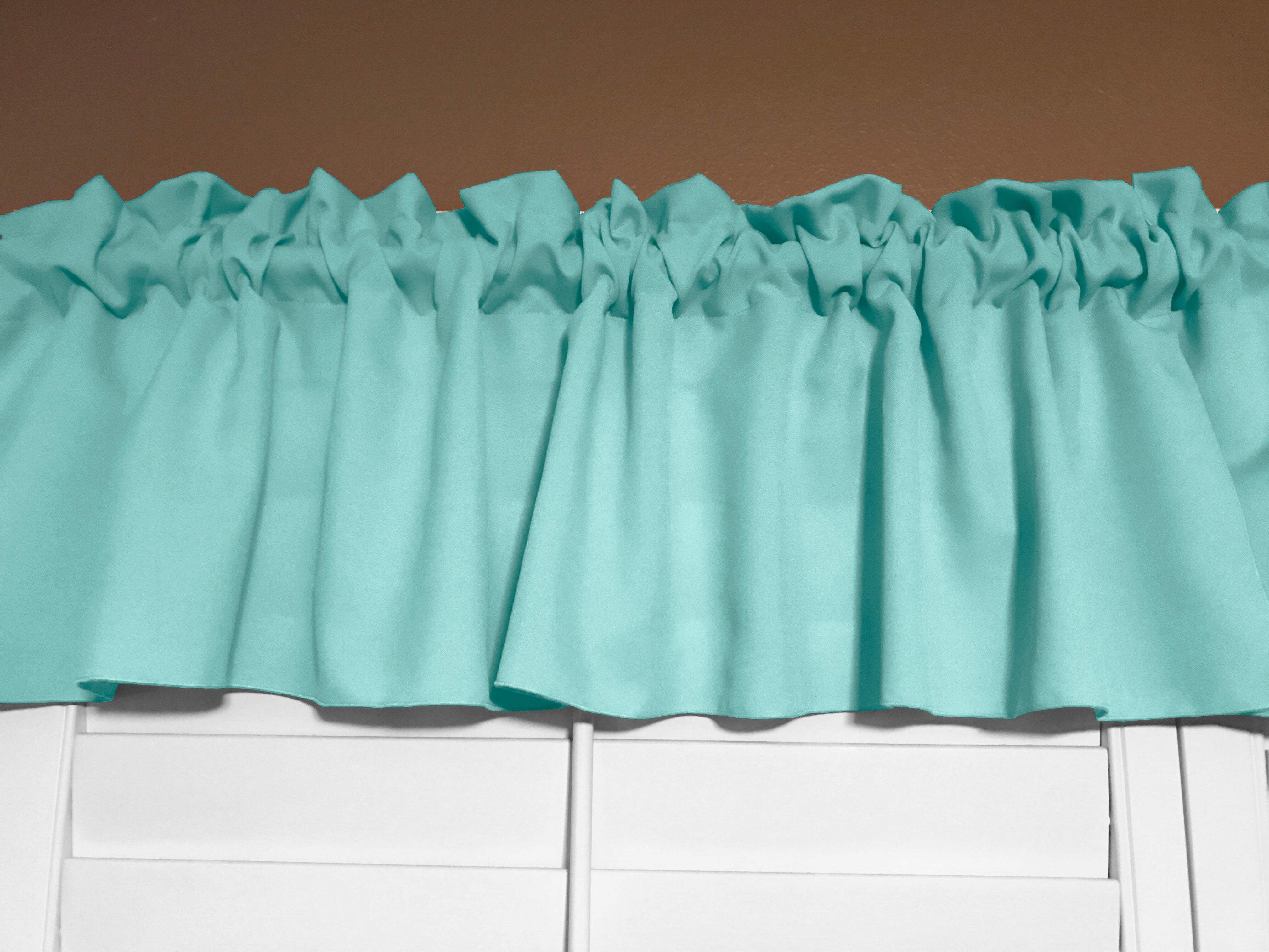 Solid Poplin Window Valance 58" Wide Aqua - Walmart.com