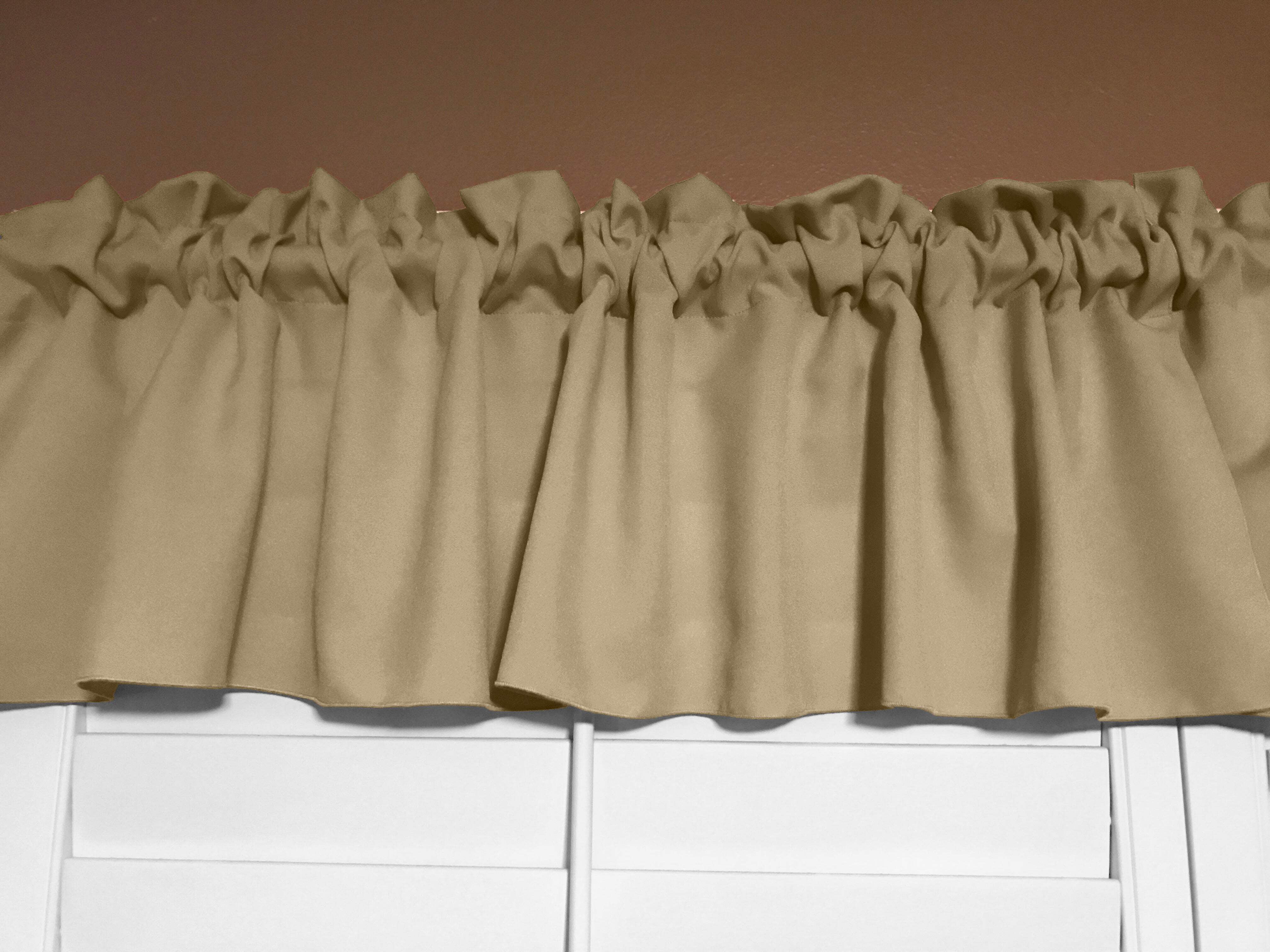 Solid Poplin Window Valance 58" Wide Beige - Walmart.com