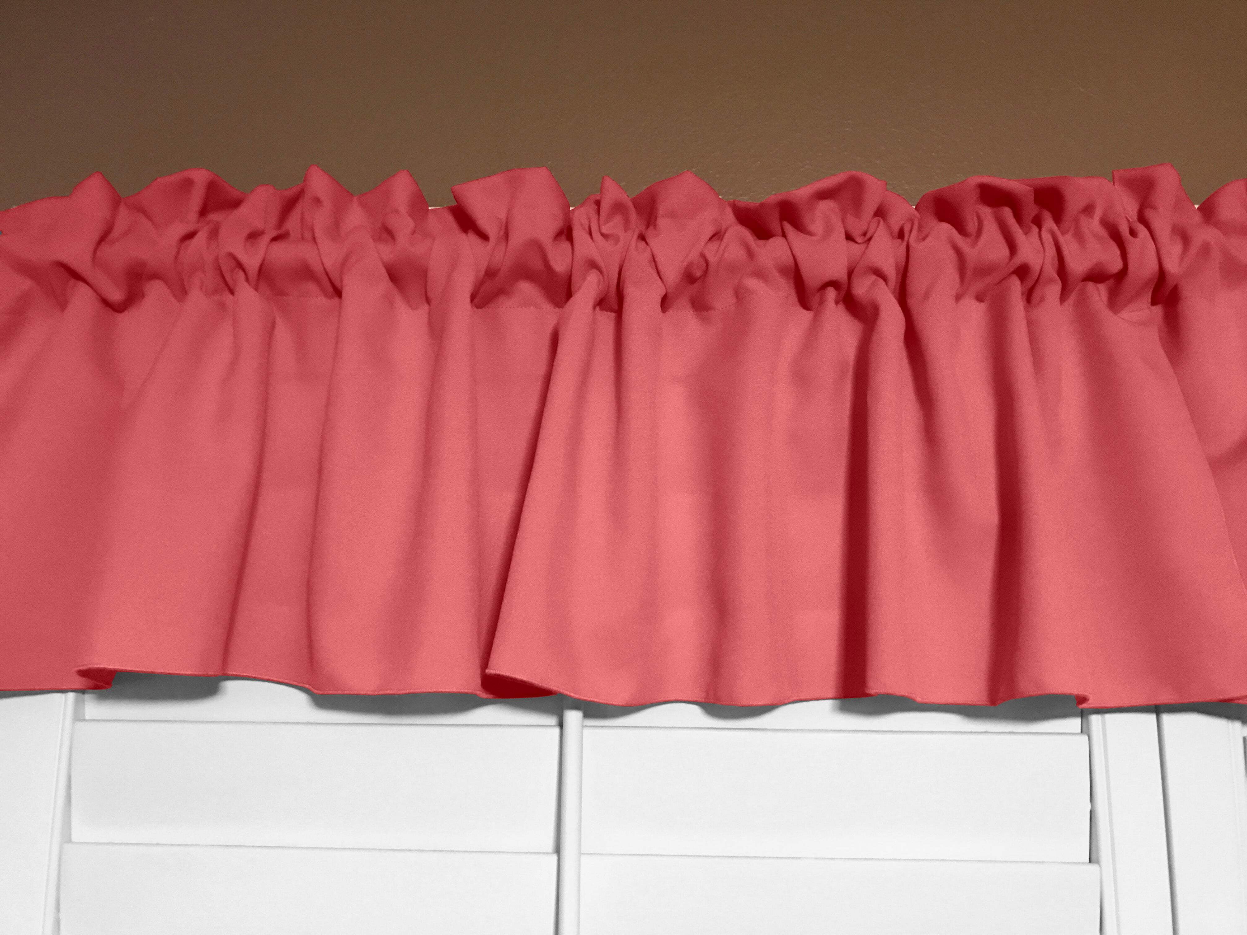 Solid Poplin Window Valance 58" Wide Coral - Walmart.com