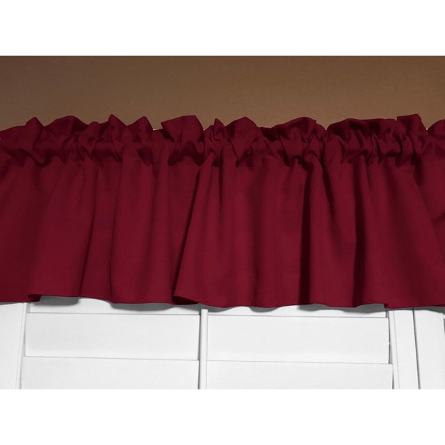 Solid Poplin Window Valance 58" Wide Cranberry Red - Walmart.com