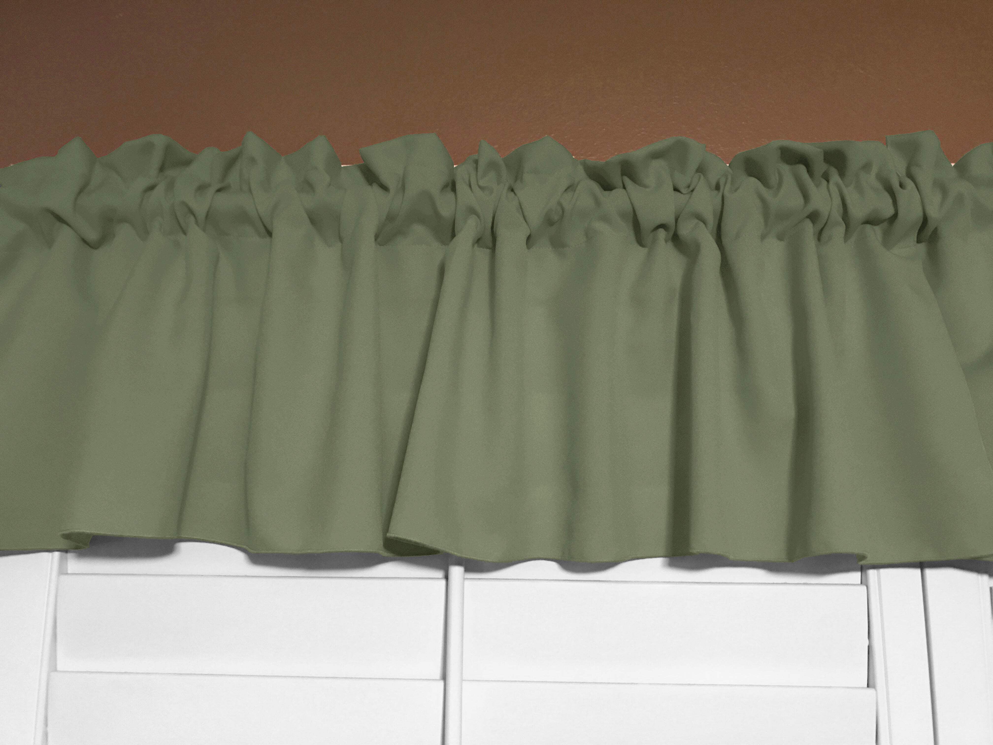 Solid Poplin Window Valance 58" Wide Dark Sage - Walmart.com