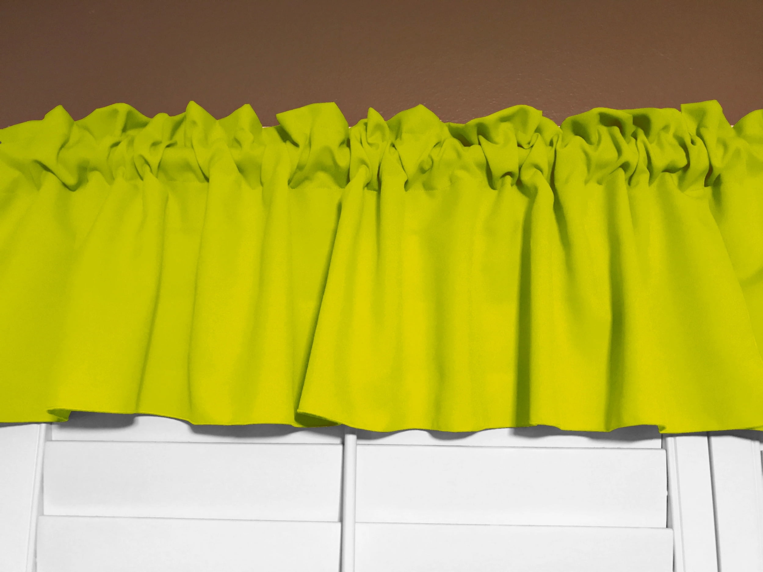 Solid Poplin Window Valance 58" Wide Highlighter Yellow - Walmart.com