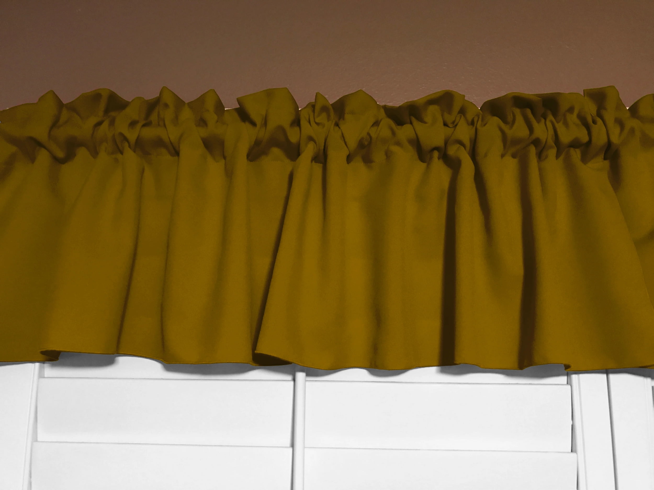 Solid Poplin Window Valance 58" Wide Mustard Dark Gold - Walmart.com