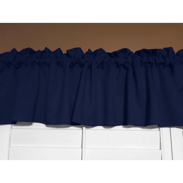 Navy Blue Solid Poplin Window Valance 58" Wide - Polyester Curtain ...