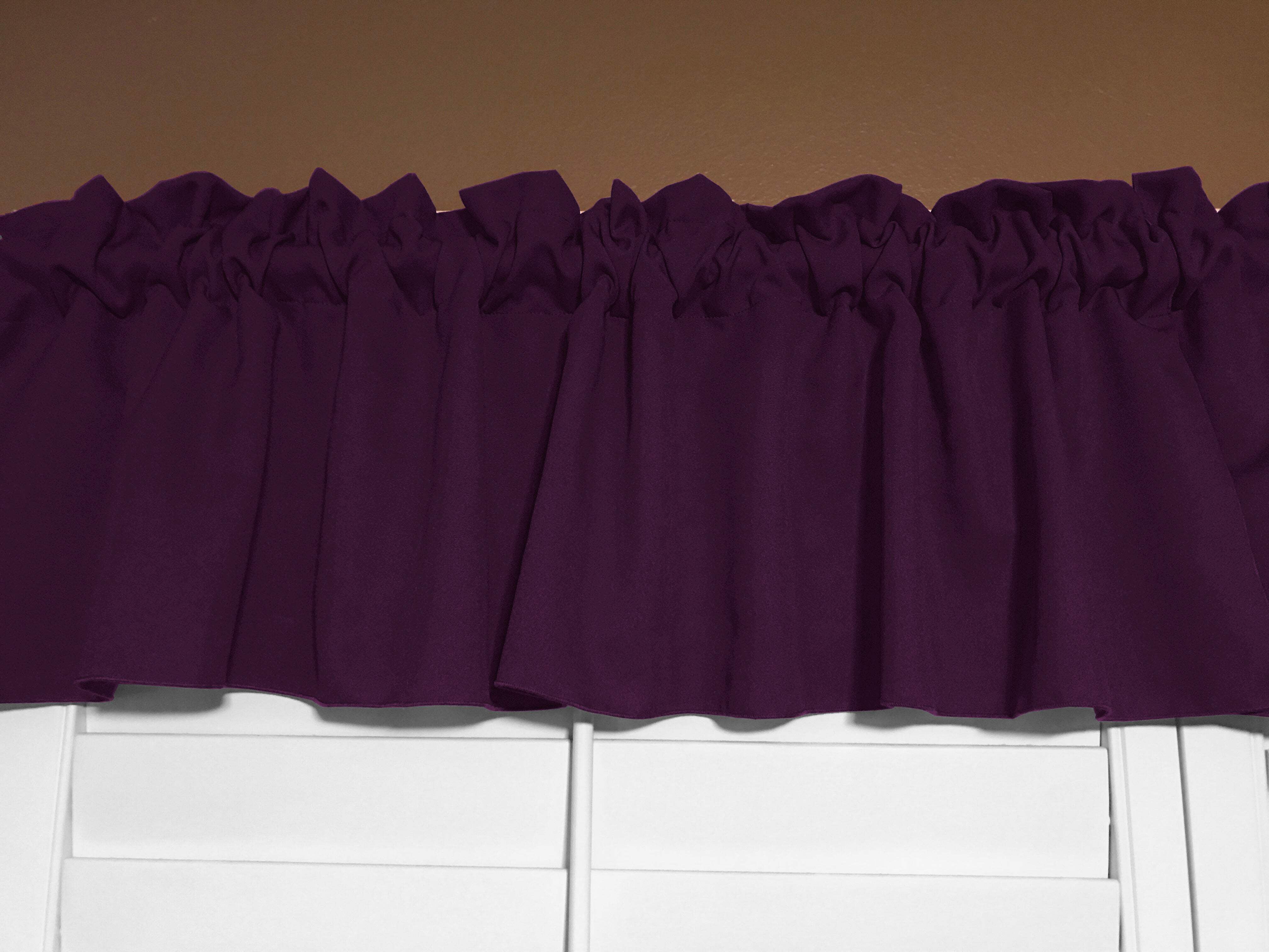 Solid Poplin Window Valance 58" Wide Plum - Walmart.com