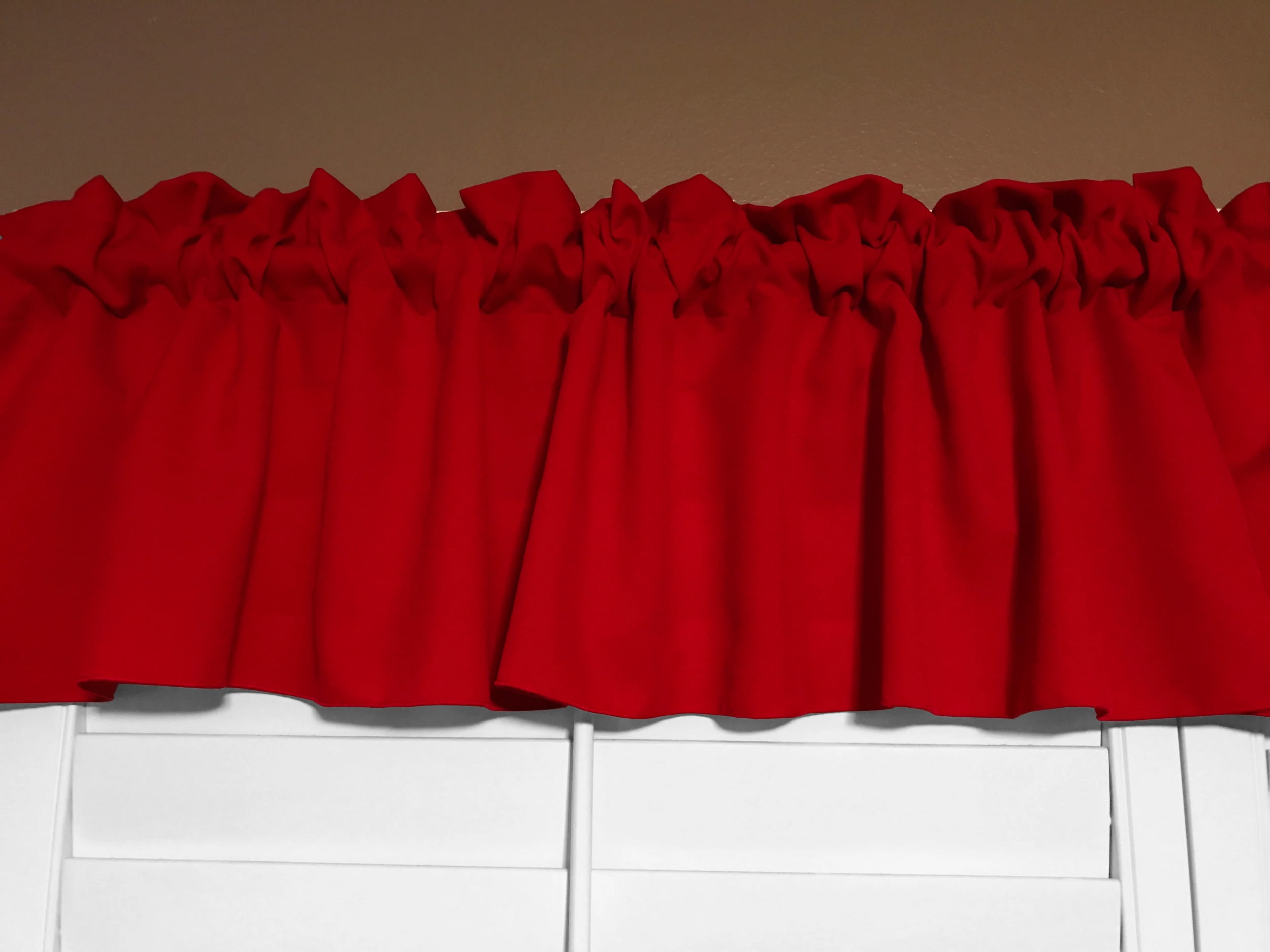 Solid Poplin Window Valance 58" Wide Red - Walmart.com