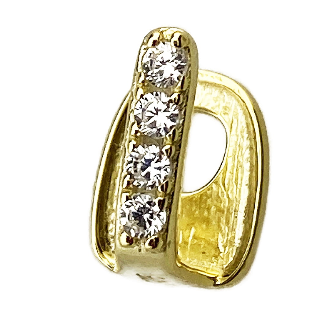Solid Real 925 Sterling Silver w/ Gold Finish Single Gap One Tooth Iced ...