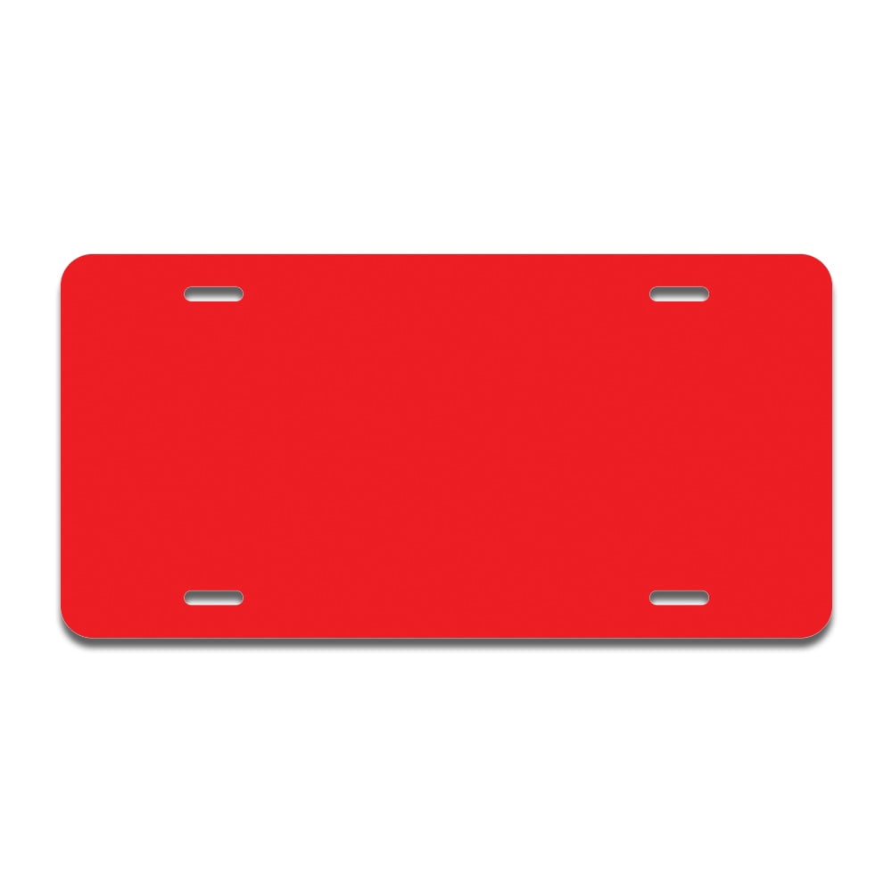 Solid Red Aluminum License Plate| License Plate 12" X 6" Fits Any Car ...