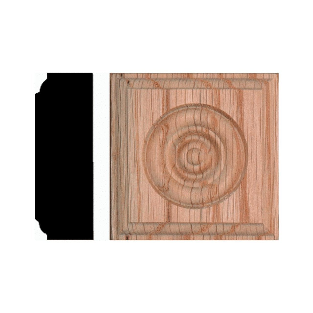Solid Red Oak Rosette Block - Walmart.com