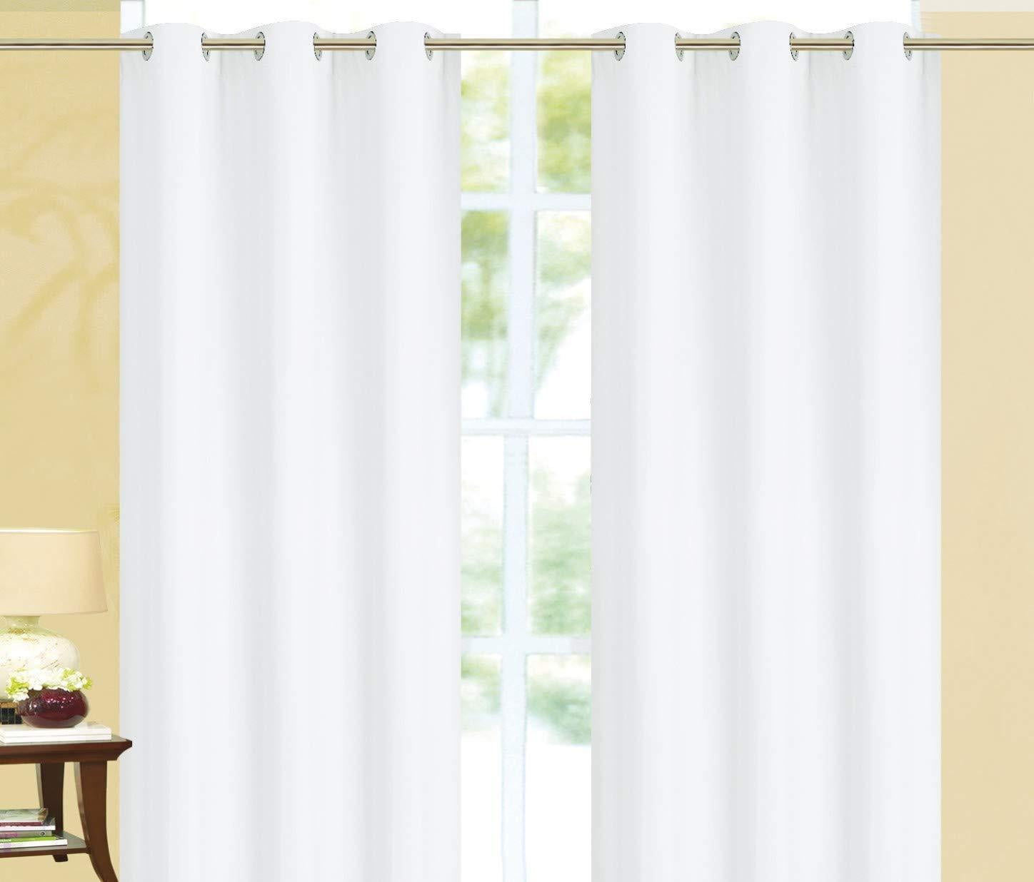 Solid Reflection Blackout Thermal Curtain Panel with Bronze Grommets ...