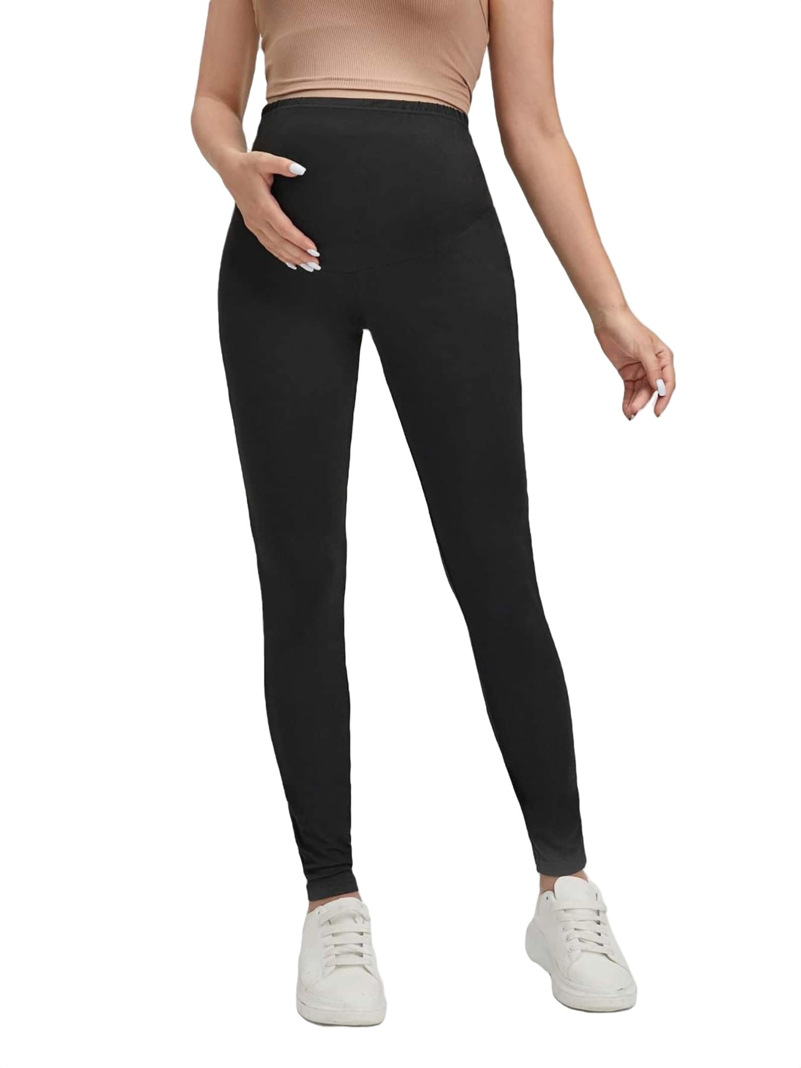 Solid Regular Black Maternity Leggings (Pregnant Women's) - Walmart.com
