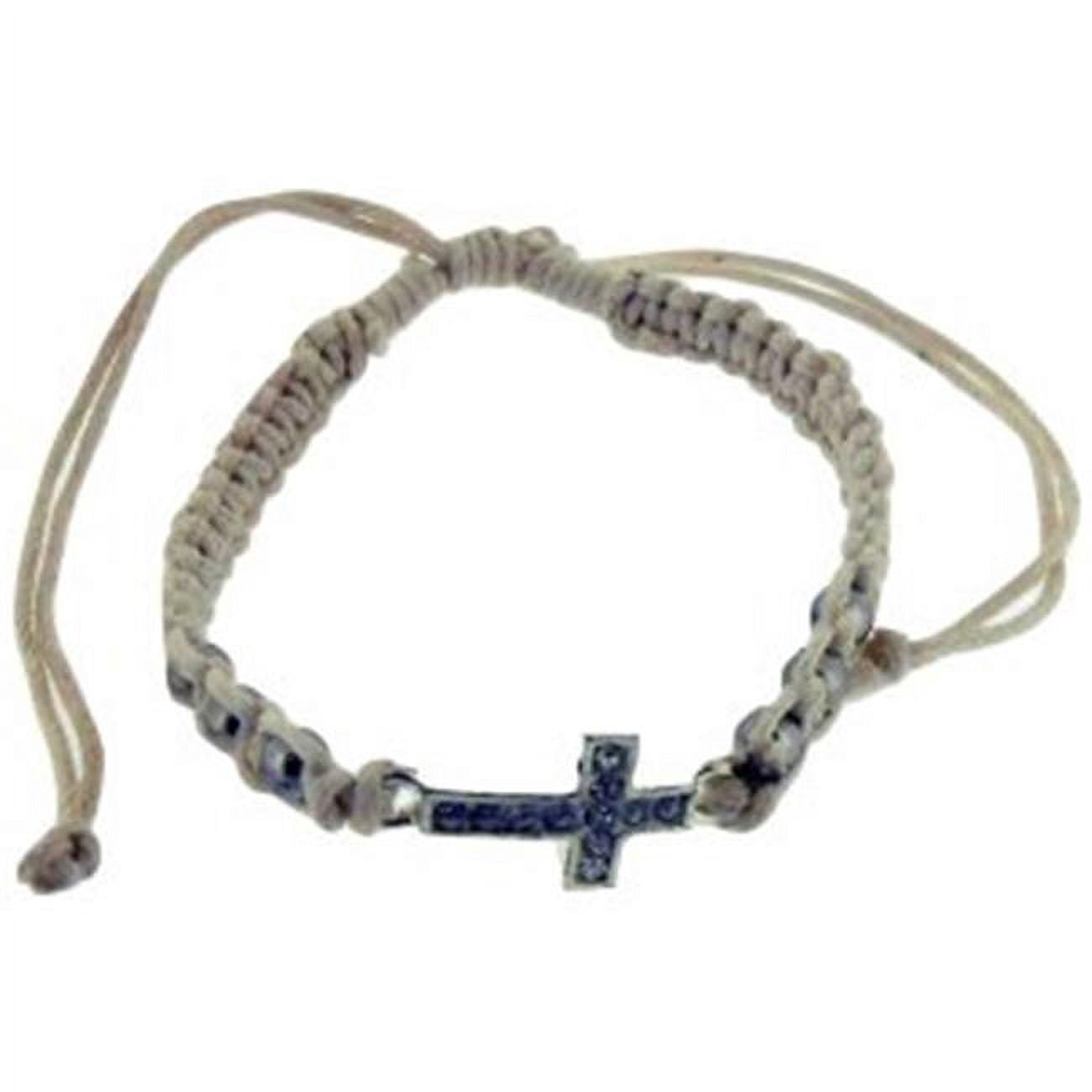 Solid Rock Jewelry 144806 White Cotton Adjustable Friendship with Cross ...