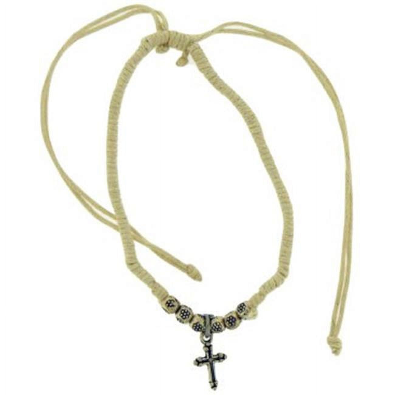 Solid Rock Jewelry 144937 White Cotton Adjustable Friendship with Cross ...
