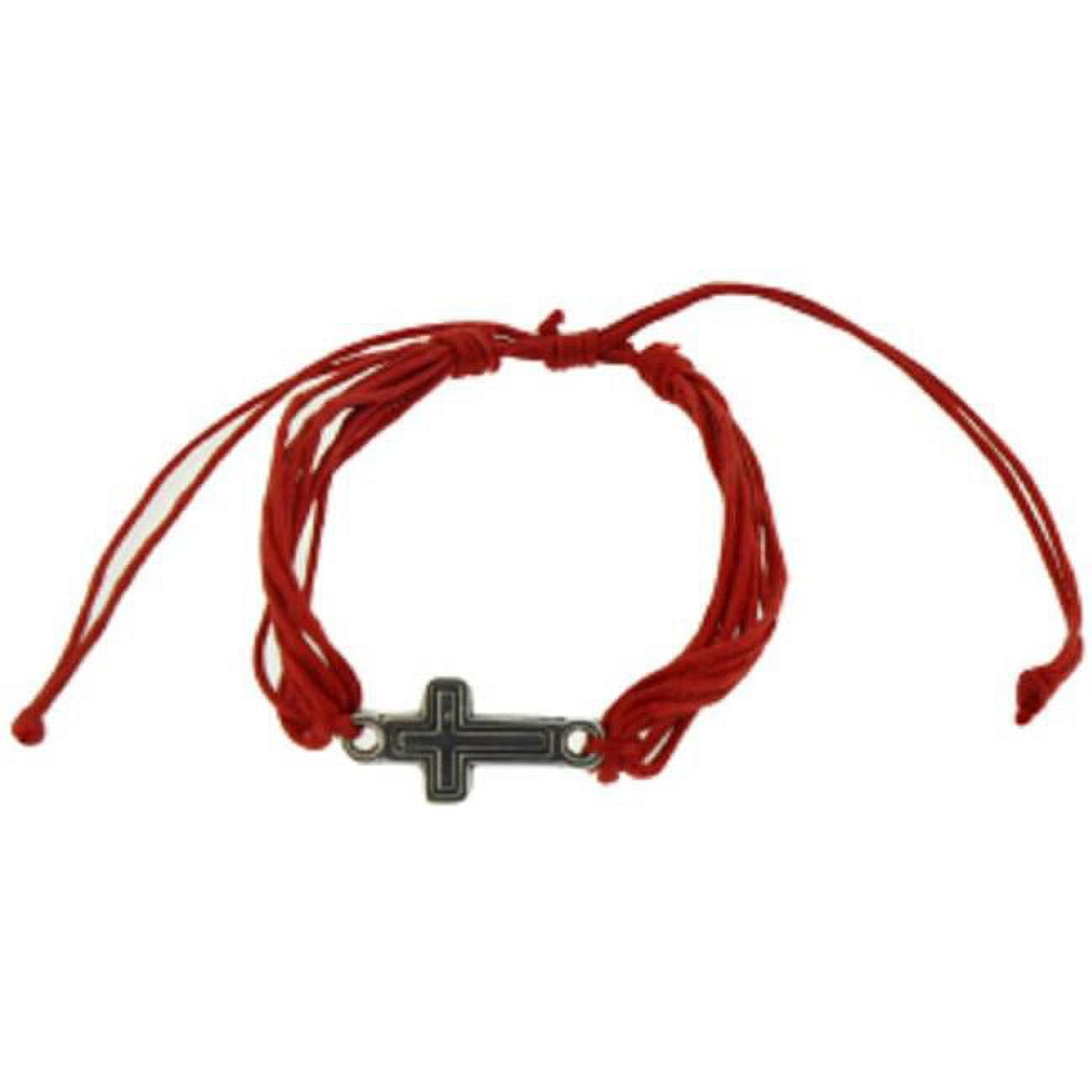 Solid Rock Jewelry 144990 Red Cotton Adjustable Friendship with Cross ...