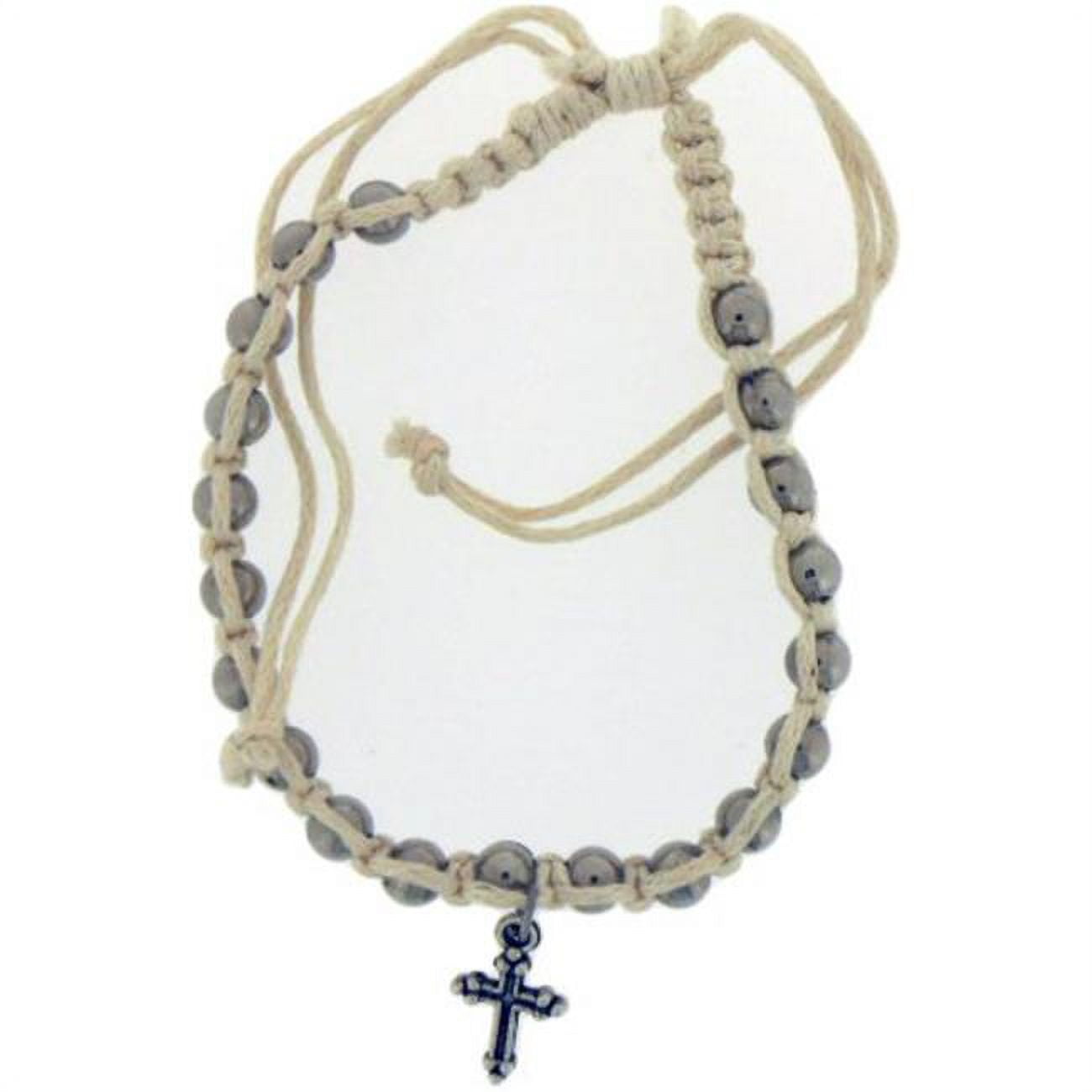 Solid Rock Jewelry 145052 White Cotton Adjustable Friendship with Large ...