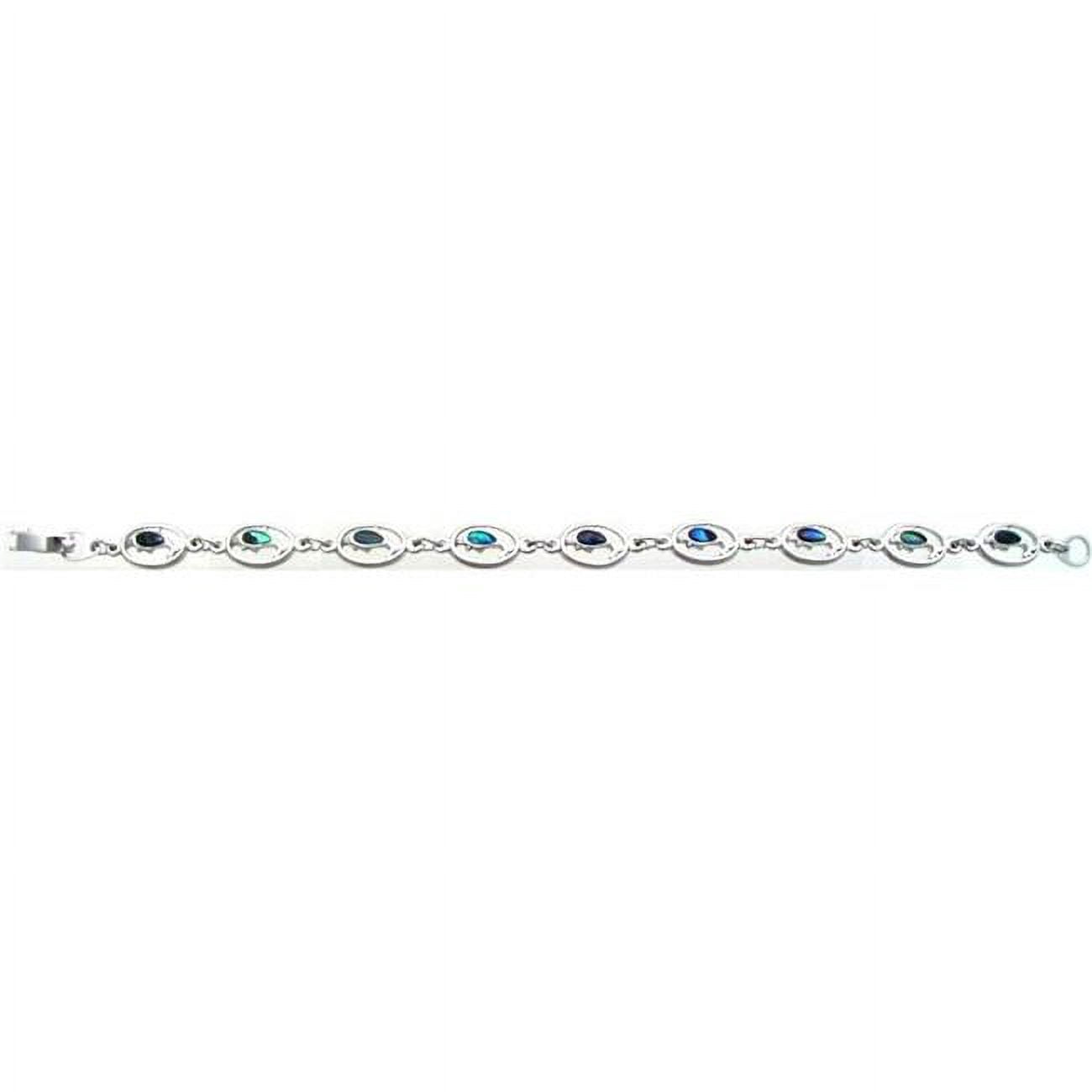 Solid Rock Jewelry 74028 Dolphin Blue Paua Shell Bracelet - Walmart.com