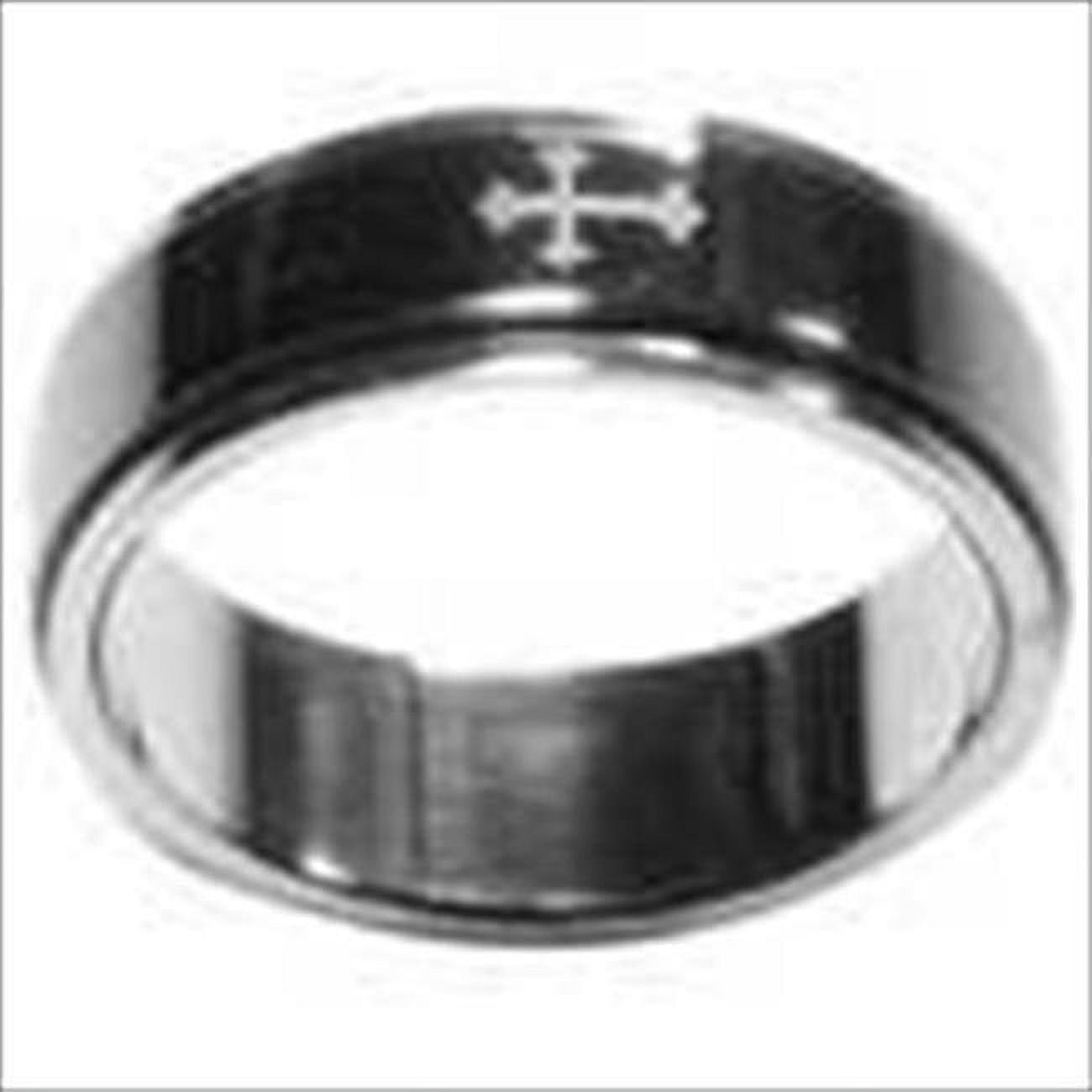 Solid Rock Jewelry 763080 Ring Black Spinner Cross Style 303 Size 8 ...