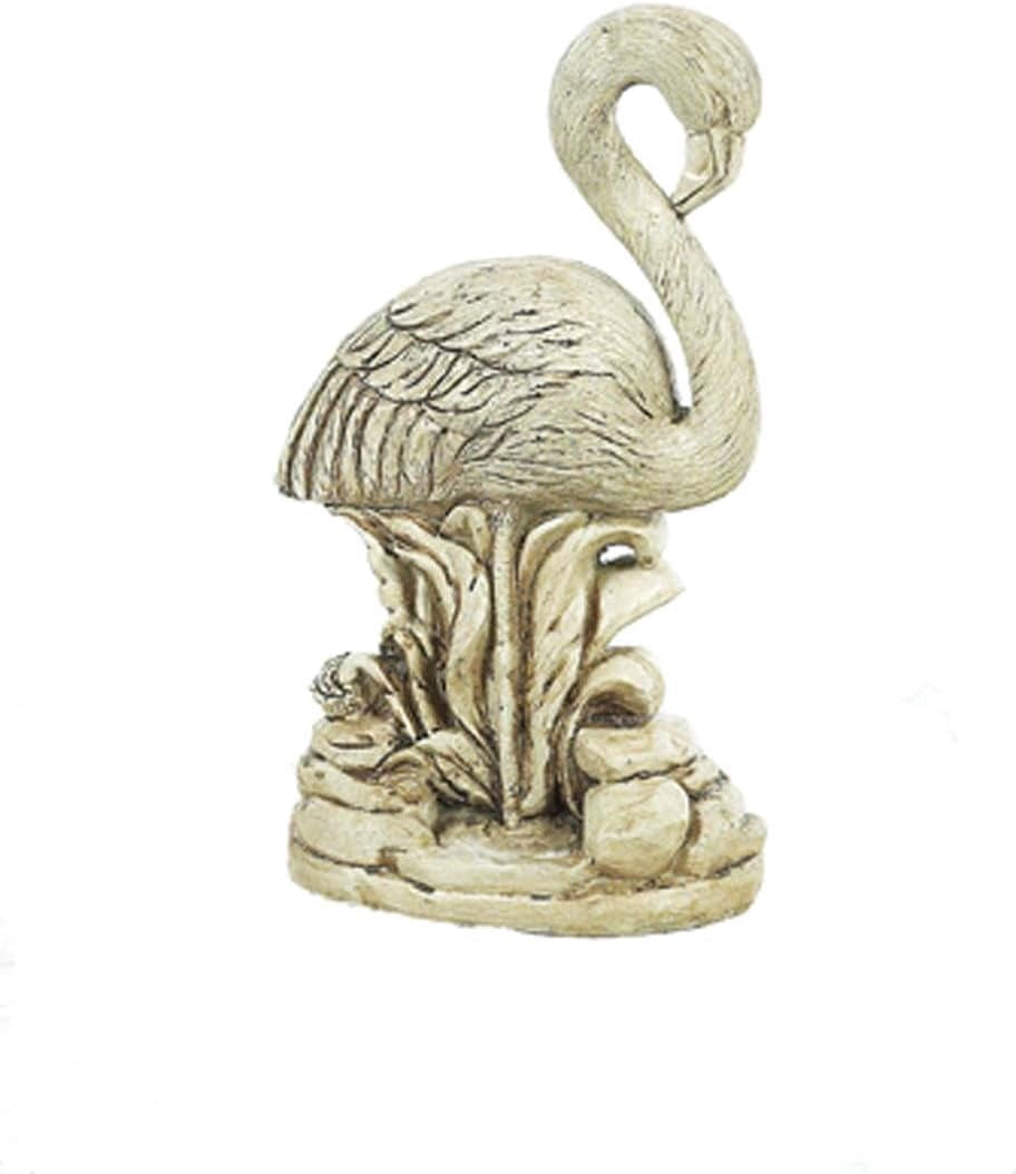 Solid Rock Stoneworks 14" Flamingo Statue, Concrete - Buff Color ...