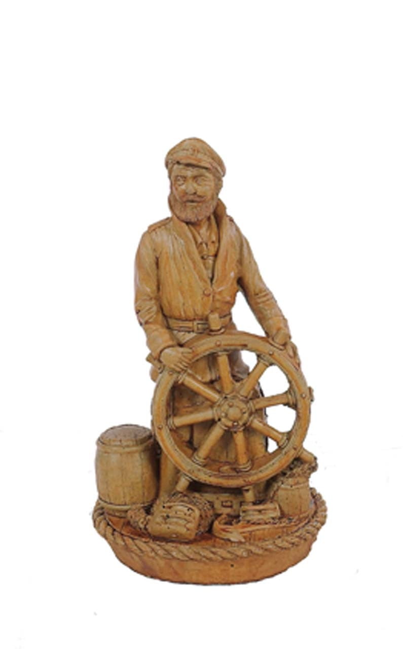 Solid Rock Stoneworks 16" Sea Captain at Helm-16 Tall x 9" w x 9" d ...