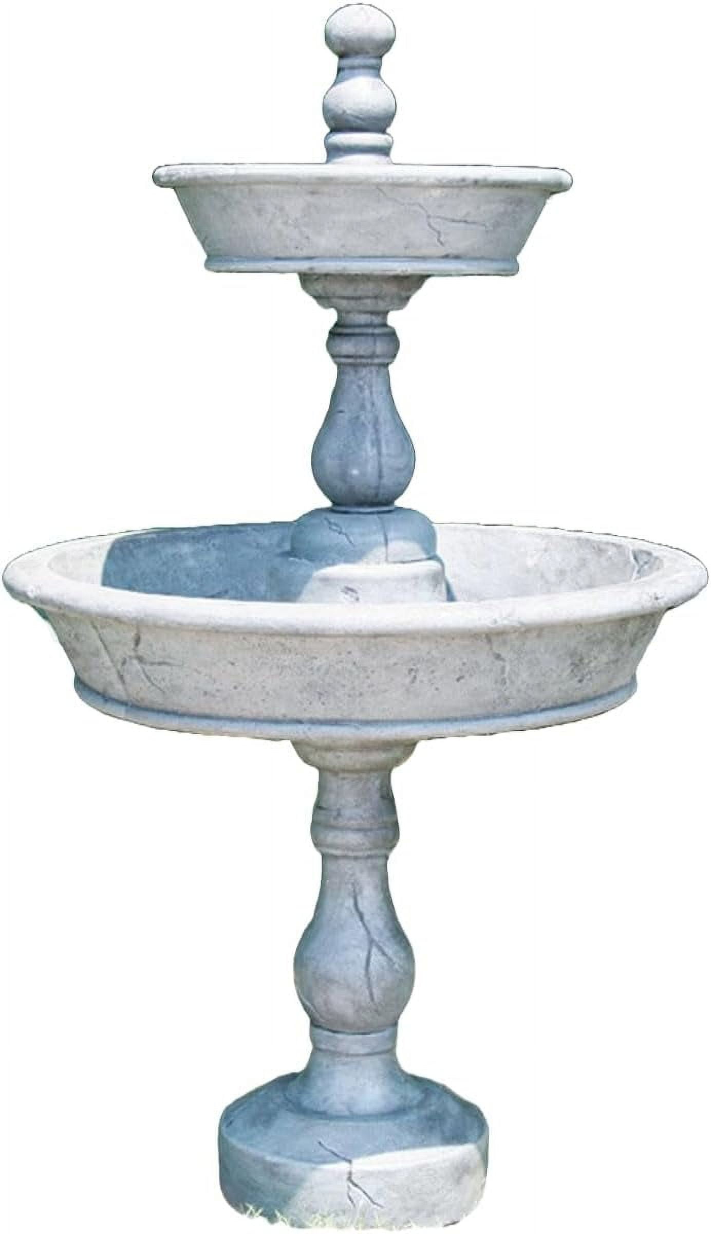 Solid Rock Stoneworks 2 Tier Basin Fountain - 79" Tall - Pre Aged ...