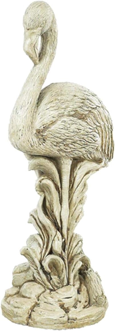 Solid Rock Stoneworks 31" Flamingo Concrete Statue, Buff Color ...