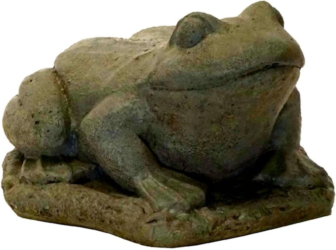 Solid Rock Stoneworks 6 inch Frog Concrete Statue, Aged Pine Color ...