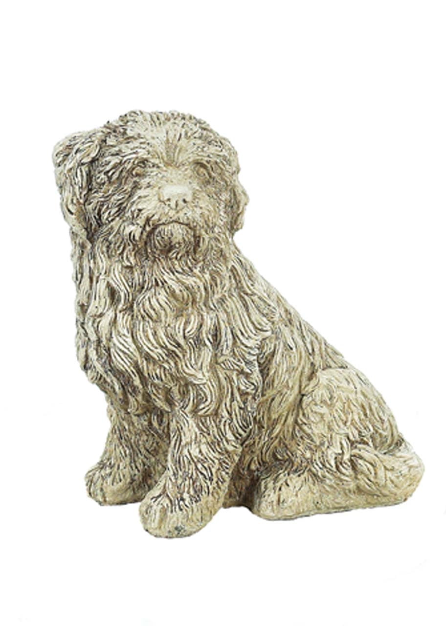 Solid Rock Stoneworks Benji The Dog Garden Statue- 15" Tall- Buff ...