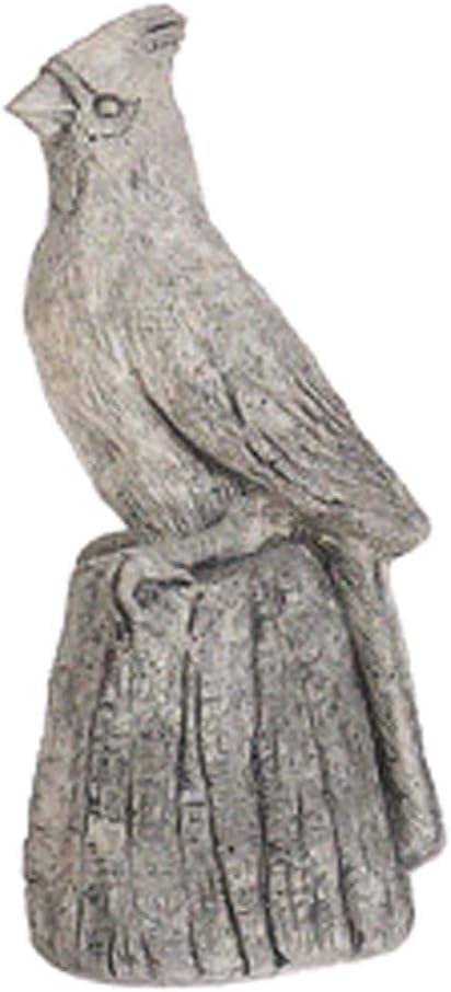 Solid Rock Stoneworks Cardinal Bird Statue on a Stump, 13 Inches Tall ...