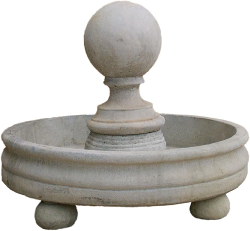 Solid Rock Stoneworks Concrete Large Round Finial Fountain - 33" Tall ...