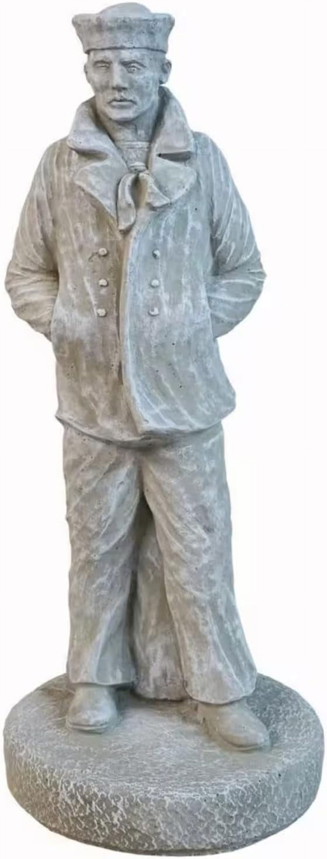 Solid Rock Stoneworks Concrete Sailor Statue - 24" Tall (Marble Tone) - Walmart Business Supplies