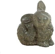 Solid Rock Stoneworks Concrete Scratching Rabbit- 7" Tall- Slate Stain ...