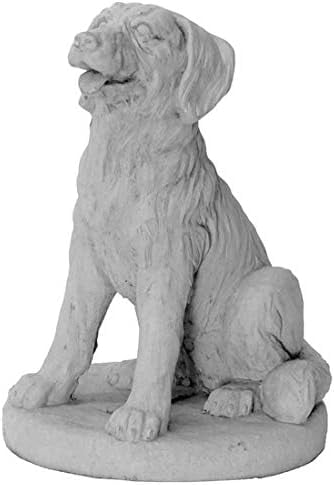 Solid Rock Stoneworks Concrete Sitting Golden Retriever on Base - 15 ...