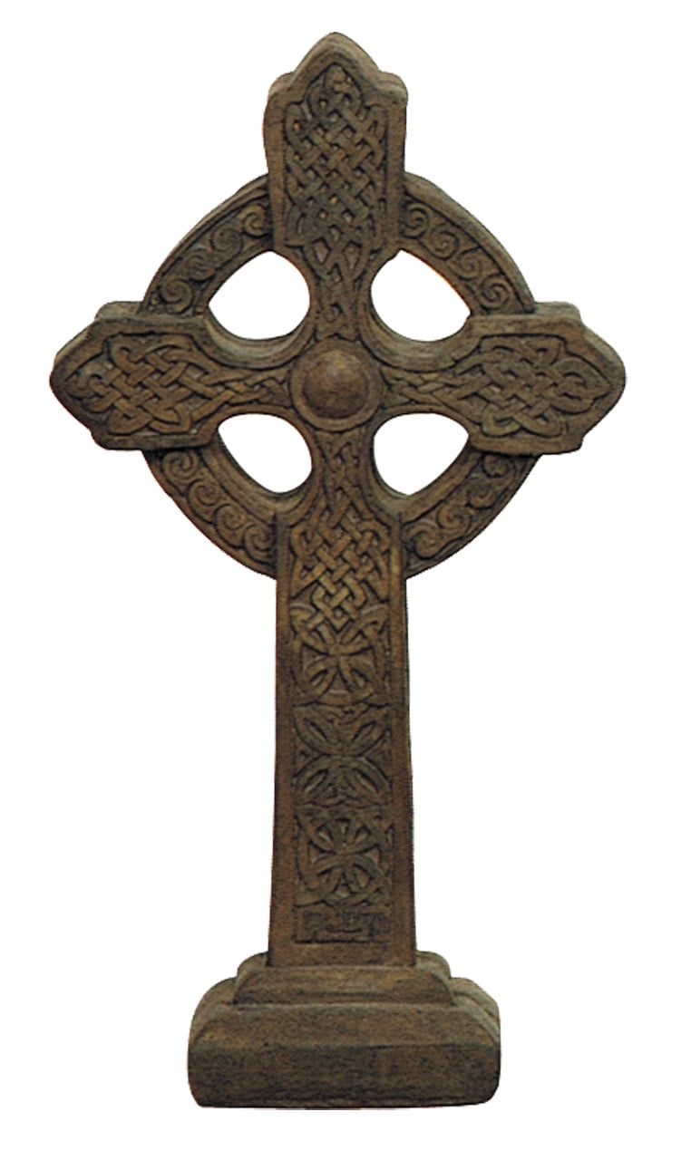 Solid Rock Stoneworks Cross on Base Decorative Stone Statue 16in Tall ...